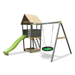 EXIT Spielturm mit Schaukel &raquo;Aksent&laquo; - braun