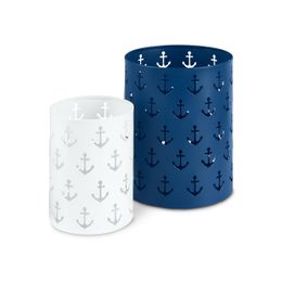 Tchibo - 2 Windlichter - dunkelblau