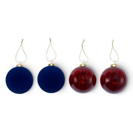 Tchibo - 4 Weihnachtsbaumkugeln - dunkelblau