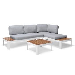 Tchibo - Loungem&ouml;bel-Set - 172x72x86cm - hellgrau - Aluminium / Eukalyptusholz / Polyester