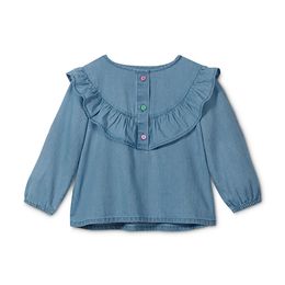 Tchibo - Chambray-Bluse - M&auml;dchen - Gr. 98/104 - dunkelblau