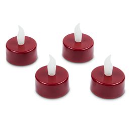 Tchibo - 4 LED-Teelichter - dunkelrot