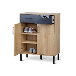 Tchibo - Schuhschrank im Industrial Style - 80x40x103,5cm - anthrazit - Holz / Stahl / Filz