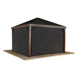 Tchibo - Premium-Pavillon-Vorhang-Set - 363x210x363cm - dunkelgrau - Polyester