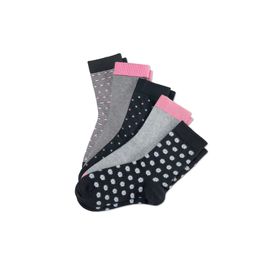 Tchibo - 5 Paar Socken - Damen - Gr. 35-38 - schwarz