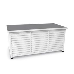 Leco-Kissenbox &raquo;Vintage&laquo; - 130x64x60cm - anthrazit - Holz / Holz / Blech