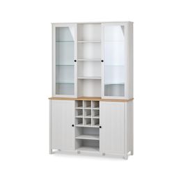 Tchibo - Buffet-Schrank mit Glast&uuml;ren und Stauraum - 130x41x208cm - schwarz - Holz / Echtholzfurnier / Glas