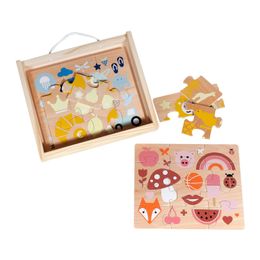 Tchibo - Holzpuzzle-Set Farben - braun