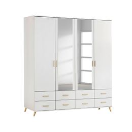 Tchibo - Nordic-Spiegel-Kleiderschrank &raquo;Annett&laquo; - 182x53x203cm - braun - Holz / Holz / Glas