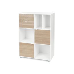 Tchibo - Regal auf Rollen - 90x45x127cm - silber - Holz / Aluminium
