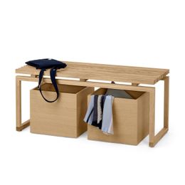 Tchibo - Sitzbank mit 2 Rollk&auml;sten - 100x40x45cm - braun - Eschen-Massivholz / Holz / Eschenholzfurnier
