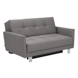 Max Winzer -Schlafsofa &raquo;Vincent 140&laquo; - 160x110x91cm - silber - Polyester / Metall / Fichtenholz