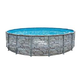 Summer Waves Elite-Frame-Pool - blau