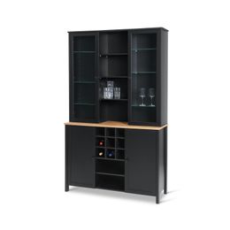 Tchibo - Buffetschrank &raquo;Clara&laquo; - 130x41x208cm - schwarz - Holz / Echtholzfurnier / Glas