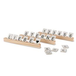 Tchibo - 3 Buchstabenleisten aus Holz - schwarz
