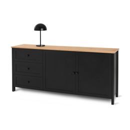 Tchibo - Sideboard &raquo;Clara&laquo; - 176,5x41x77,5cm - schwarz - Holz / Echtholzfurnier / Metall