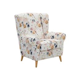 Tchibo - Ohrensessel &raquo;Anton&laquo; - 88x94x99cm - wei&szlig; - Polyester / Buchenholz