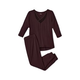 Tchibo - Pyjama mit Mesh - Damen - Gr. M - bordeaux