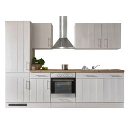 respekta-Premium-K&uuml;chenblock &raquo;Landhaus&laquo; - 280x60x211cm - braun - Holz / Edelstahl / Metall
