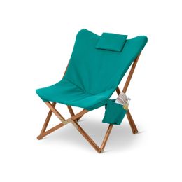 Tchibo - Outdoor-Loungechair-Relaxsessel - 75x82x96cm - petrol - Akazienholz / Stahl / Polyester