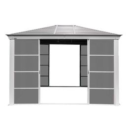 Sojag-Pavillon mit Stahldach - 427x362x296cm - beige - Aluminium / Blech / Edelstahl
