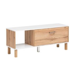 Schildmeyer-Badezimmerbank &raquo;Wido&laquo; - 121,5x36x50,5cm - silber - Holz / Eichenholz / Metall