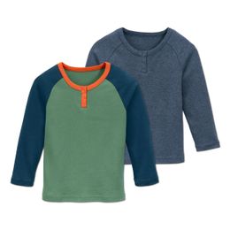 Tchibo - 2 Interlock-Langarmshirts - Kinder - Gr. 122/128 - dunkelblau