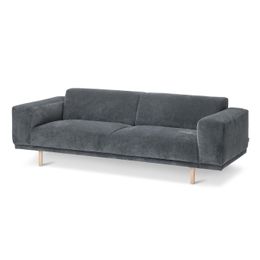 Scapa 3-Sitzer-Sofa - 229x93x72cm - braun - Polyester / Eichenholz