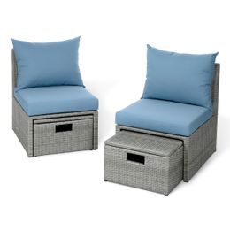 Tchibo - Loungem&ouml;bel-Set - 58x73x74cm - blau - Polyethylen / Polyester