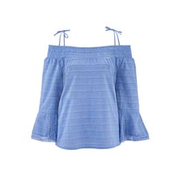 Tchibo - Offshoulder-Bluse - Damen - Gr. M - blau/gestreift
