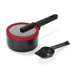 Tchibo - Alu-Stielkasserolle mit Deckel - schwarz