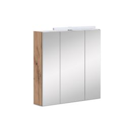 Schildmeyer-Bad-Spiegelschrank &raquo;Sps 700.1 Wido&laquo; - 70x16x75cm - braun - Glas / Holz / Metall