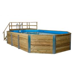 Weka Massivholz-Gartenpool inkl. Abdeckhaube - schwarz