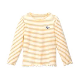 Tchibo - Langarmshirt - M&auml;dchen - Gr. 110/116 - wei&szlig;/gestreift