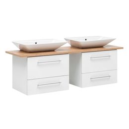 Schildmeyer-Doppelwaschtisch &raquo;Liv&laquo; - 165x50x65cm - braun - Holz