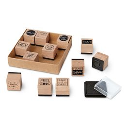 Tchibo - Stempel-Set &raquo;Coffee&laquo; - hellbraun