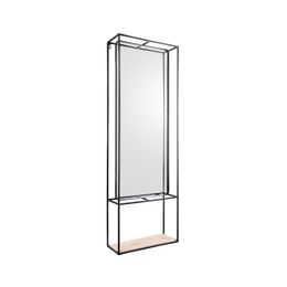 Tchibo - Wandregal mit Spiegel &raquo;Glance&laquo; - 40x15x115cm - schwarz - Metall / Glas / Holz