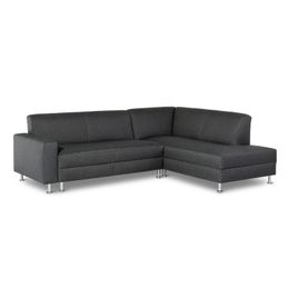 Max Winzer -Ecksofa mit Schlaffunktion &raquo;Cicero&laquo; - 245x190x77cm - chrom - Polyester / Holz / Metall
