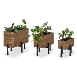 Tchibo - 3 Blumenk&auml;sten mit Gestell - schwarz