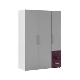 Schildmeyer-Kleiderschrank &raquo;Laurin&laquo; - 139x58x200cm - dunkellila - Holz / Kunststoff / Metall