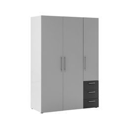 Schildmeyer-Kleiderschrank &raquo;Laurin&laquo; - 139x58x200cm - anthrazit - Holz / Kunststoff / Metall