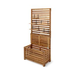 Tchibo - Balkon-Sichtschutzbank - 80x40x170cm - schwarz - Akazienholz / Stahl / Polypropylen