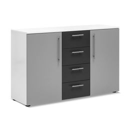 Schildmeyer-Kommode &raquo;Laurin&laquo; - 130,5x41x83,5cm - anthrazit - Holz / Kunststoff / Metall
