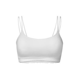 Tchibo - Seamless-Bustier mit Spitze - Damen - Gr. M - wei&szlig;