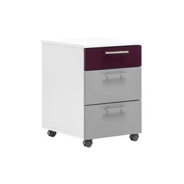 Schildmeyer-Rollcontainer &raquo;Laurin&laquo; - 41x49,5x59,5cm - dunkellila - Holz / Metall / Kunststoff