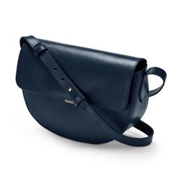 Tchibo - Lederhandtasche &raquo;Saddle Bag&laquo; - dunkelblau