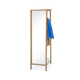 Tchibo - Garderobe mit Spiegel - 66x60,5x175,5cm - braun - Eschen-Massivholz / Holz / Glas