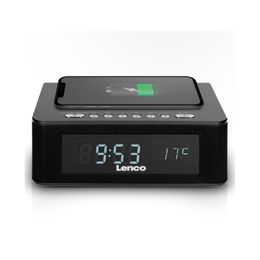 Lenco-Bluetooth -Uhrenradio mit Qi-Charger - schwarz