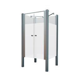 Breuer-Gartendusche &raquo;Exo&laquo; - 80x80x200cm - silber - Aluminium / Glas / Kunststoff