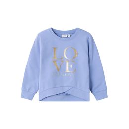 name it Sweatshirt M&auml;dchen Gr&ouml;&szlig;e 110 taubenblau / gold